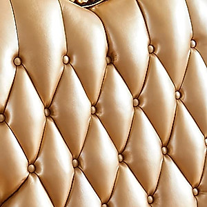 DEKIST Single Solid Wood Sofa, European-Style Leather Red Sandalwood Oak Sofa,5D Double-Sided Carved Luxury Villa Sofa, Suitable for Living Room, Villa, Indoor, Club, Apart