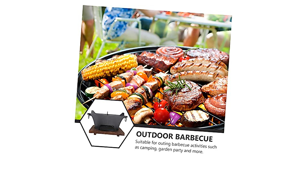 Happyyami Portable Cast Iron Grill for Outdoor BBQ