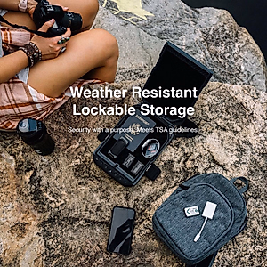 VAULTEK LifePod Secure Waterproof Travel Case Rugged Electronic Lock Box Travel Organizer Portable Handgun Case with Backlit Keypad (Rush Orange)