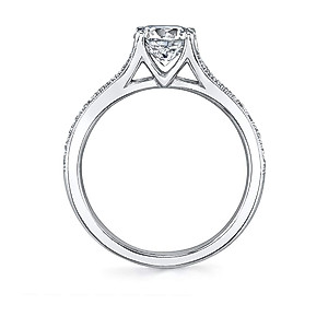 Blocaci 1-1/4 Carat(ctw) Moissanite Engagement Rings for Women Wedding Anniversary Rings 925 Sterling Silver 10K 14K 18K Gold with Text Engraving (14K Gold)