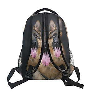 TropicalLife German Shepherd Dog Backpacks School Bookbag Shoulder Backpack Hiking Travel Daypack Casual Bags