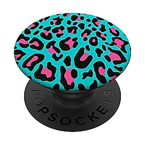 Ruby Pink Black Blue Leopard Print Cheetah Animal Pattern PopSockets Swappable PopGrip