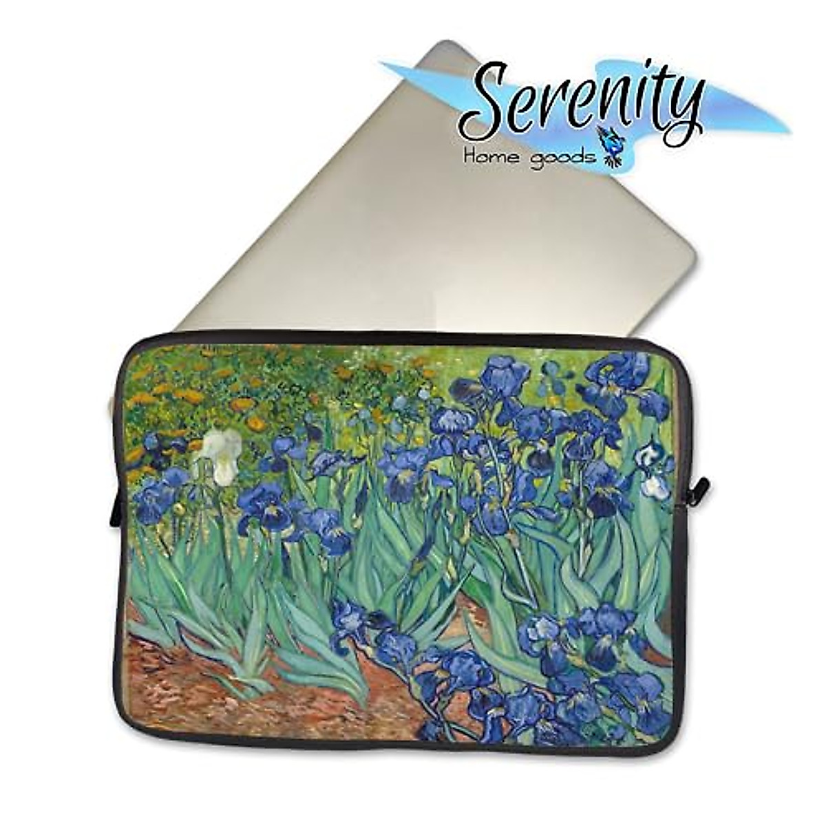 Van Gogh Irises Laptop Tablet Pouch Sleeve | Protective Electronics Case | Neoprene Soft Padded Carrying Bag With Zipper
