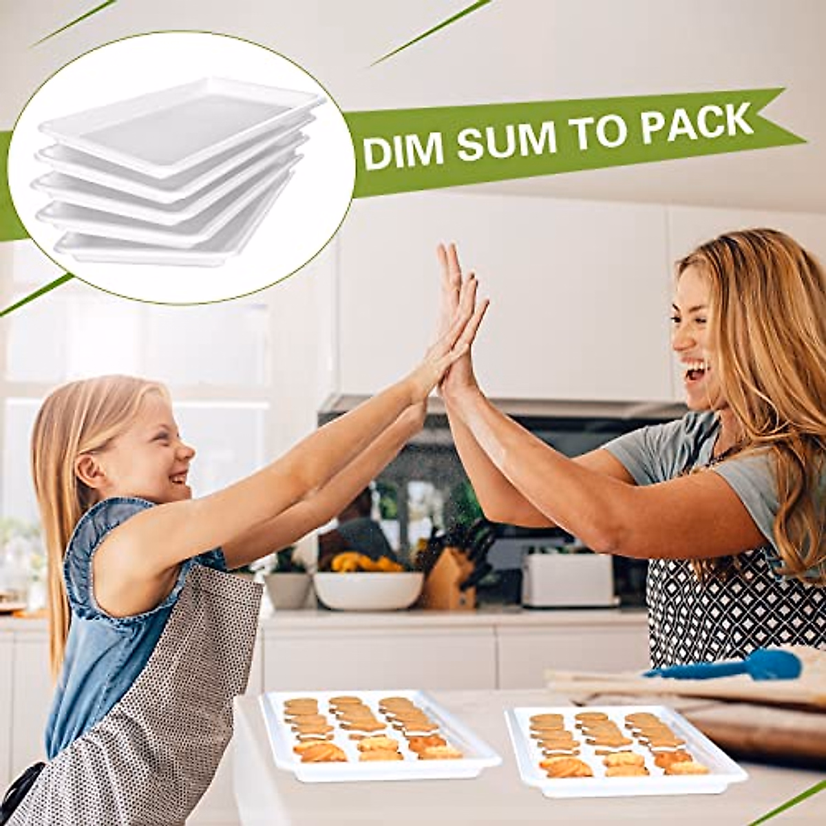 20 Pieces Rectangle Plastic Serving Trays Set 15 x 8 Inch White Rectangle Food Trays Decorative Catering Cookie Plastic Fast Food Trays Disposable Serving Platter for Party Buffet Wedding Parties