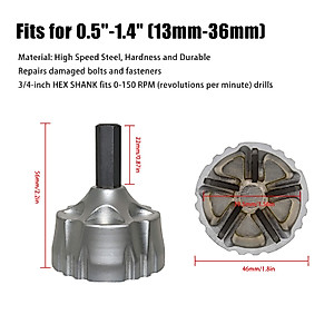 Deburring External Chamfer Tool, Deburring Chamfering Drill Bit, Bolt Deburring Tool Stainless Steel, Remove Burr Tools Quick Release Hex Shank Fits 1/2"to 1-3/8" (13mm-35mm)