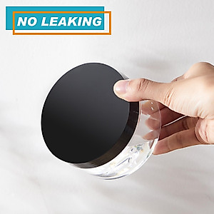 Dandat 24 Pcs Plastic Jars with Lid and Label PET Cosmetic Containers Leak Proof Empty Cosmetic Jars Refillable Storage Travel Containers for Lotion Cream Gel Powder(8 oz,Clear)