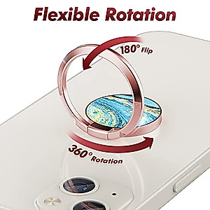 Cell Phone Ring Holder, Finger Ring Stand, 360 Degree Rotation Finger Ring Kickstand, Metal Grip Holder for Most Smart Phones, iPhone, Samsung, LG, Sony,(Blue)