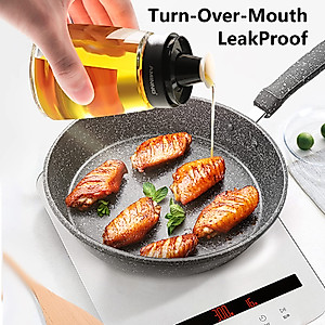 Aminno 5.5oz Oil and Vinegar Cruets 2 Pack, Glass Oil Dispenser Bottles for Cooking, Leakproof and Drip Free Spouts