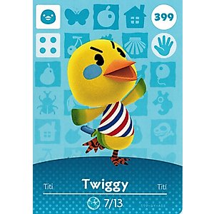 Nintendo Animal Crossing Happy Home Designer Amiibo Card Twiggy 399/400 USA Version