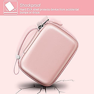 Fintie Kids Camera Case Compatible with Seckton/GKTZ/WOWGO/OMZER/Suncity/Agoigo/Ourlife/Rindol/Unicorn Toys Digital Camera & Video Camera, Hard Carrying Bag with Inner Pocket, Rose Gold
