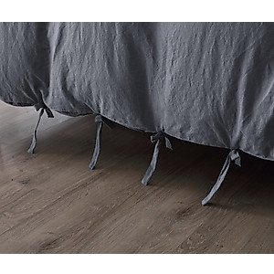 Sterling Creek Charlotte 3-Piece Washed Linen Cotton Duvet Cover Set - Soft Breathable Comforter Cover with Shams Set (King, Gray)