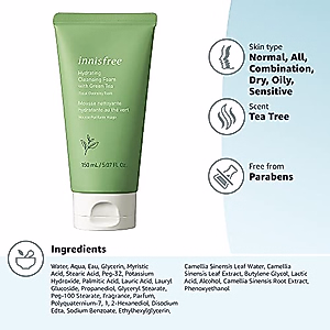 innisfree Green Tea Hydrating Cleansing Foam Creamy Face Cleanser