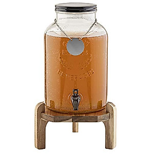 Tablecraft Stand Base for Glass Beverage Dispensers, Wooden Acadia Natral Painted Pinewood, Fits Tablecraft Glass Beverage Dispensers BDG1000, BDG2000, BDG3000,10090, & 10699, 10" x 5.75"