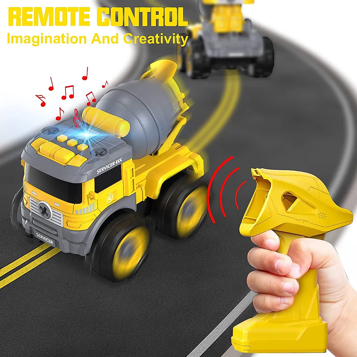 Take Apart Toys with Electric Drill with Remote Control Function 6 in 1 Take Apart Construction Toys Trucks Toy Drills, Gift Toys for 3,4,5,6,7, 8 Year Old Boys Girls Kids