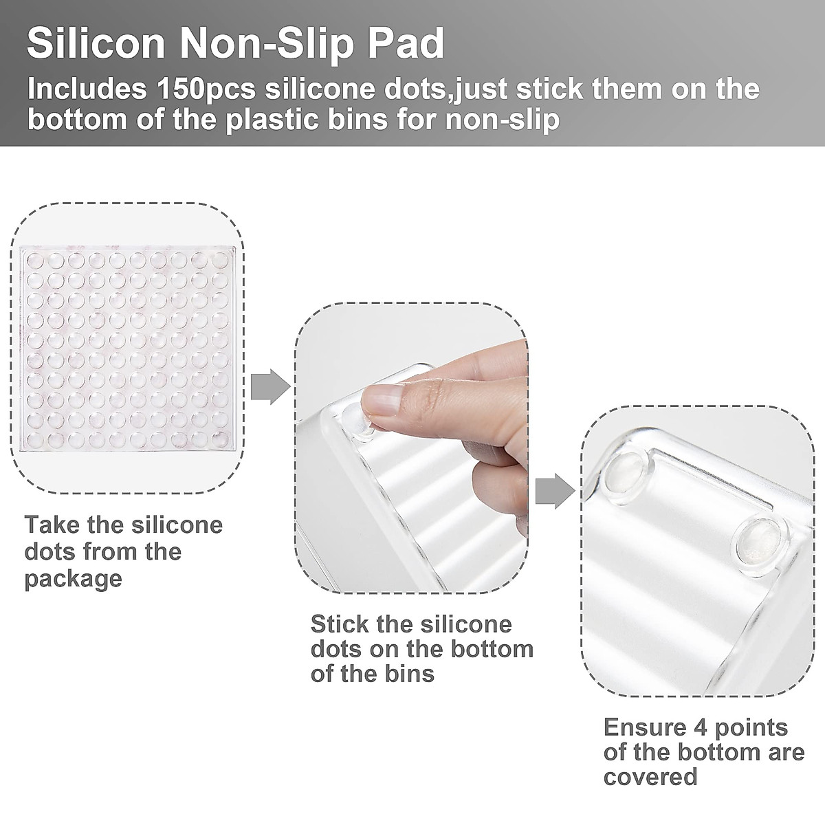 CHEFSTORY 23 PCS Clear Drawer Organizers Set, 4 Sizes Plastic Vanity Drawer Organizers and Storage Bins, Desk Drawer Organizer Trays with Non-slip Silicone Pads for Makeup,Bathroom and Kitchen