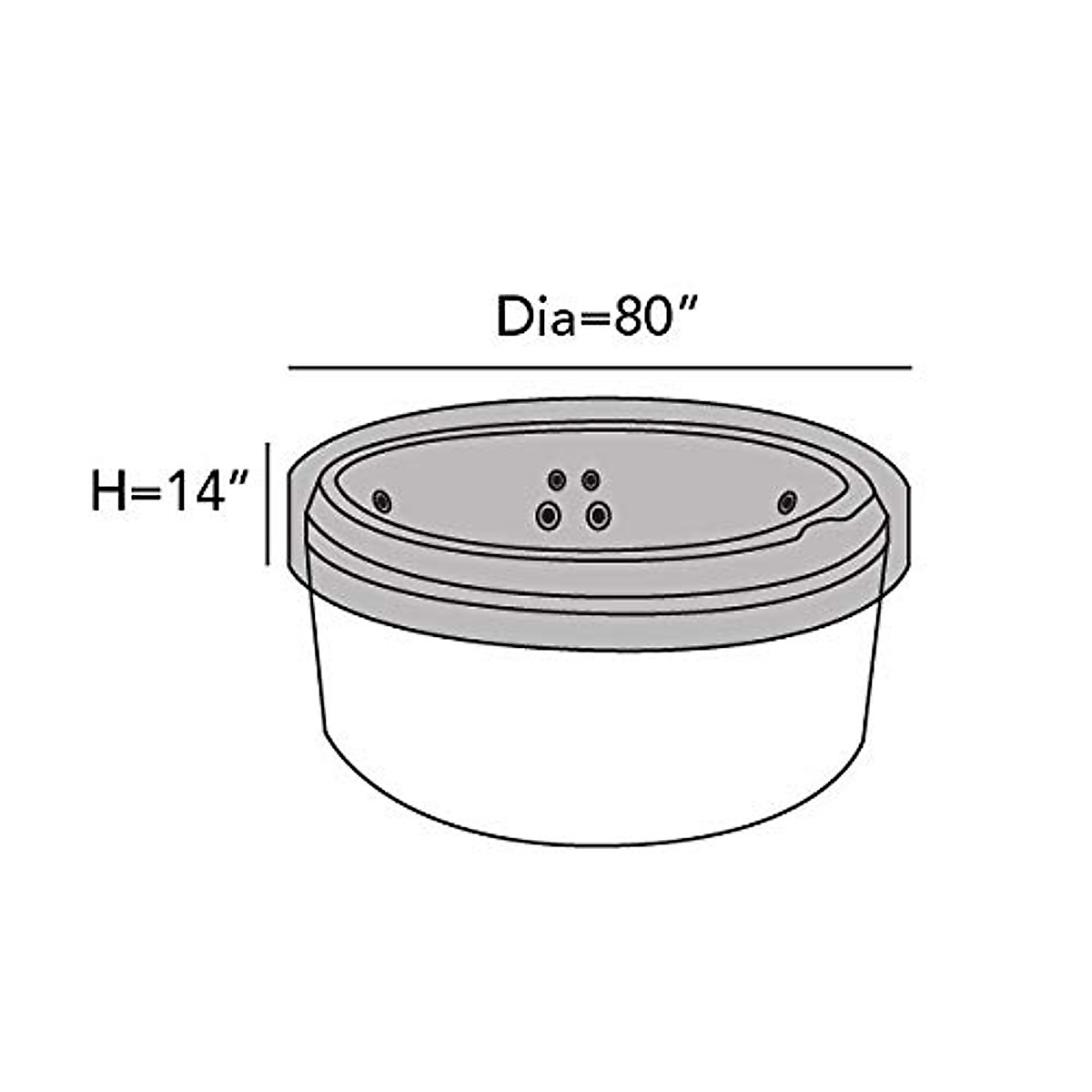 Covermates Round Hot Tub Cover - Light Weight Material, Weather Resistant, Elastic Hem, Outdoor Living Covers-Green