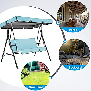 Patio Swing Canopy Waterproof Top Cover Set,210D Oxford Cloth Canopy Cover Universal Garden Swing Seat Canopy Replacement for Garden Patio