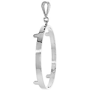 Sterling Silver Silver Eagle Bezel 41 mm Coins Prong Back Square Edge 1 oz Coin NOT Included