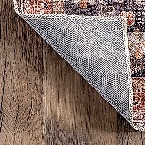 nuLOOM Emelina Traditional Persian Machine Washable Area Rug, 5x8, Red