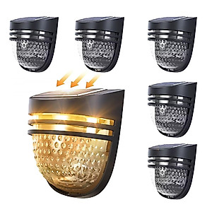 oditton Solar Fence Light, Solar Pathway Lights, Solar Light, Deck Lights, Solar Powered, Solar Wall Lights, 2 Modes, Waterproof IP65, Outdoor for Garden, Christmas Decoration, Backyard, 6 Pack