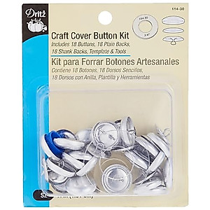 Dritz 114-30 Craft Cover Button Kit with Tools, Size 30 - 3/4-Inch, 18-Sets