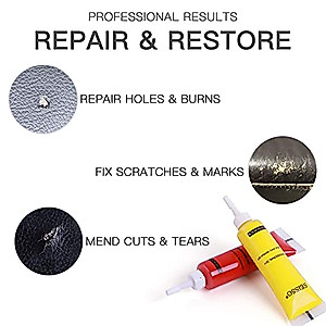 SEISSO 12 Colors Leather Vinyl Repair Kit for Furniture, Couches, Jacket, Sofa, Boat, Car Seat, Purse, Belt, Shoes, Scratch Filler Kit, Restore Bonded (12 Color Leather Repair Kit (12 PCS, 20ML/PC))