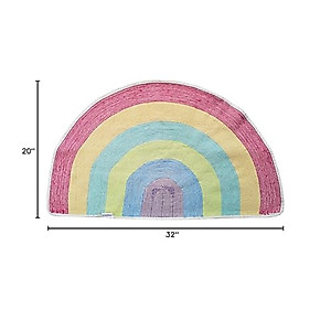 Habudda Rainbow Rug, Decor Doormat Bath Mat, Bathroom Classroom Bedroom Outdoor & Indoor Entrance Front Floor, Cute Shower Bathmat, Soft Non-Slip Carpet for Boy and Girl Kids, Pure Cotton, 32"× 20"