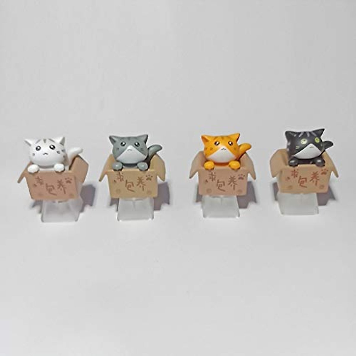 Mirai Past Cat Keycap Esc keycaps DIY Personality Custom Cartoon Anime Keycap Replacement Bottom Backlit Keycaps Gift for Mechanical Keyboard KeyCap OEM R4 Height (Transparent) (Grey), 3.5x3.5x2cm