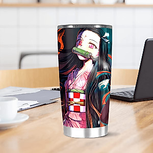 Stainless Steel Insulated Tumbler 20oz nezuko Cold Coffee Tea Wine Hot Iced Cup Mug Suit for Home Office Travel