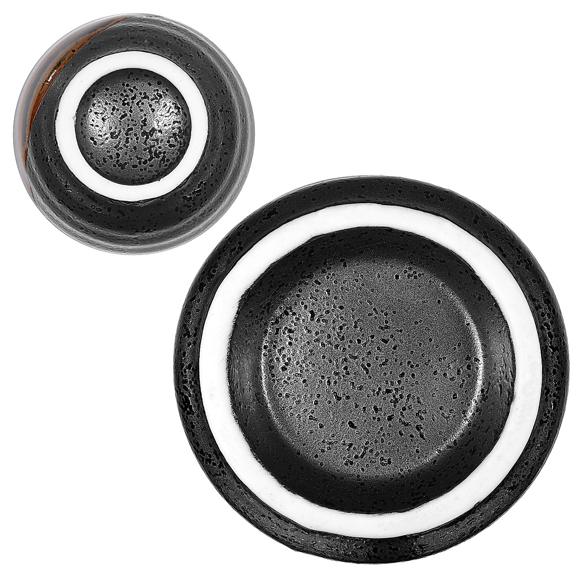 Product of Gifu Japan Mino Ware Traditional Japanese Sake Set, Tokkuri Bottle and 4 Ochoko Cups, Black Kuro Oribe