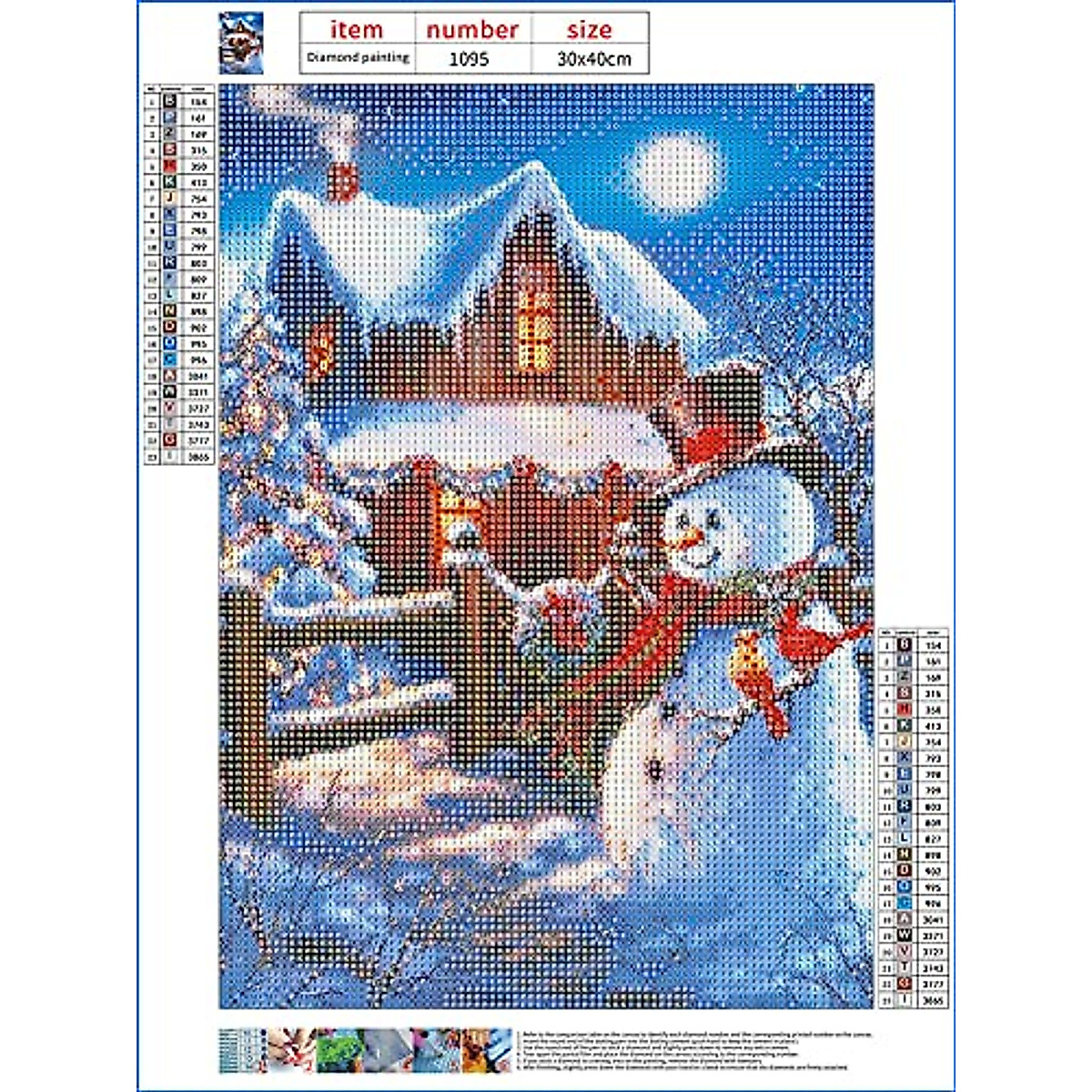 DoMyArt Diamond Painting Kits for Adults, Paint with 5D Crystal Diamonds Art with Accessories Tools(Canvas 15.7 x 11.8 inch) (Christmas Snowman)