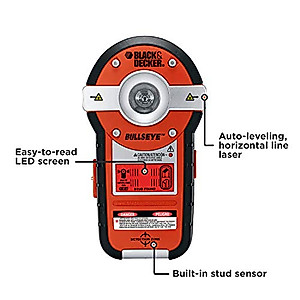 BLACK+DECKER Line Laser, Auto-leveling with Stud Finder (BDL190S)