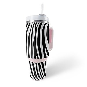 MightySkins Skin Compatible with Stanley The Quencher H2.0 FlowState 40 Oz Tumbler - Black Zebra | Protective, Durable, and Unique Vinyl Decal wrap Cover | Easy to Apply, Remove, and Change Styles