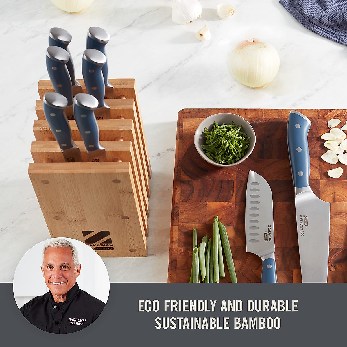 DASH Zakarian by DASH Magnetic Bamboo Knife Block for Holding and Displaying Knives