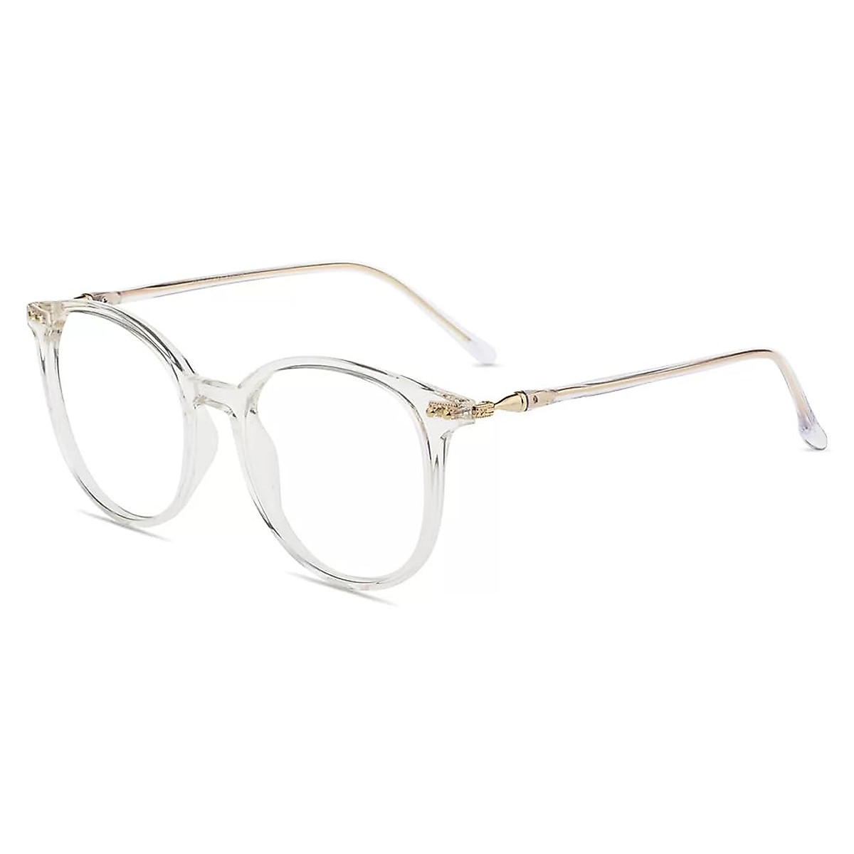 Firmoo Blue Light Blocking Glasses for Women/Men, Oversized Round Clear Computer Glasses Bluelight Blocker Glasses Anti Glare Reduce Eye Strain