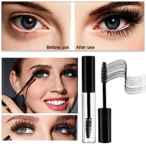 Debaishi 3 pack 10ml Empty Mascara Tube Bottle with Eyelash Wand,Rubber Inserts,Funnels and Tubes,Eyelash Cream Container Bottle with Funnels Transfer Pipettes,for Castor Oil/Eyelash Growth Oil