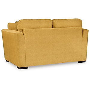 Signature Design by Ashley Keerwick Scandinavian Loveseat with 4 Toss Pillows, Yellow