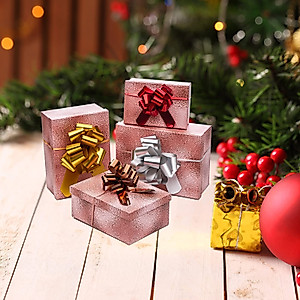 UNIQOOO 48PCS Metallic Rose Gold, Red, Gold, Silver Gift Wrap Pull Bow Set, 6 Inch Large 4'' Medium, Assorted Ribbon for Gift Basket Box Bag Wrapping Décor Valentines Day Wedding Birthday Anniversary