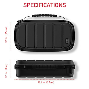 MEQI Carrying Case for Nintendo Switch/OLED Model/Switch Lite, Protective Travel Carry Pouch with 20 Game Card Slots & Large Space Pocket for Travel