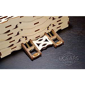 UGears 3D Puzzle for Board Games - Wooden Card Holder for 12 Sets of Playing Cards - Unique Mechanical Devices for Family Tabletop and Role-Playing Games - Wooden Construction Kits for Adults