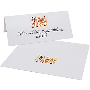 Seashell Pattern Place Cards, Set of 25, Pre-cut and Scored - Wedding, Party, Dinner, and Special Events - Made in the USA