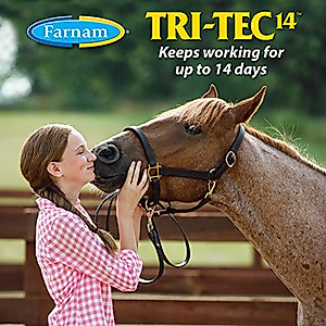 Farnam Tri-Tec 14 Horse Fly Spray, Kills, Repels, Protects, 128 Ounces, Easy Pour Gallon Refill