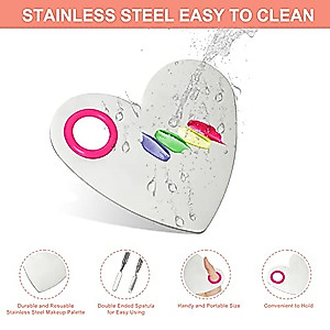 Necitorix Mixing Palette, Stainless Steel Makeup Foundation Mixing tray, Makeup Tool for Mixing Nail Gel Polish, Cosmestic (Heart Small)