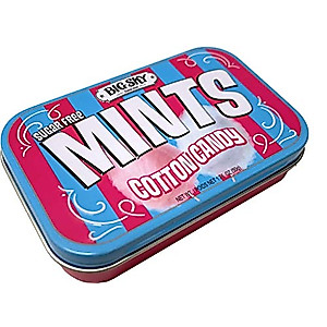 Big Sky Sugar Free Cotton Candy Mint Candy, 50g Tin - 6 Count Display Tray