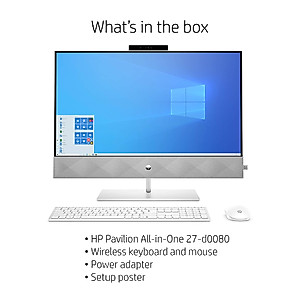 HP Pavilion 27-d0080 27" AIO Touchscreen Computer i7-10700T 16GB 1TB SSD 9ED27AA Renewed