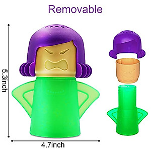 Abnaok Microwave Cleaner, 2 PCS Angry Mama Microwave Cleaner Microwave Oven Steam Cleaner Easily Clean in Minutes Cleans Add Vinegar and Water for Home or Office with English Manual (Green+Blue)