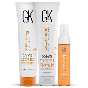 GK HAIR Global Keratin Moisturizing Shampoo and Conditioner Set 100ml I Volumizeher Spray Hair Thickening Spray for Women and Men