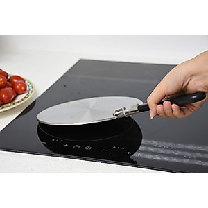 9.45inch Heat Diffuser Stainless Steel Induction Diffuser Plate with Foldable PP Handle, Induction Adapter Diffuser Converter Hob Simmer Ring Plate for Electric Gas Stove Glass Induction Cooktop