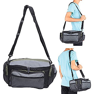 SALUTUY Fishing Storage Bag, Fishing Tool Bags Mesh Pockets Square Fishing Storage Bag for Installing Fishing Accessories and Other Items