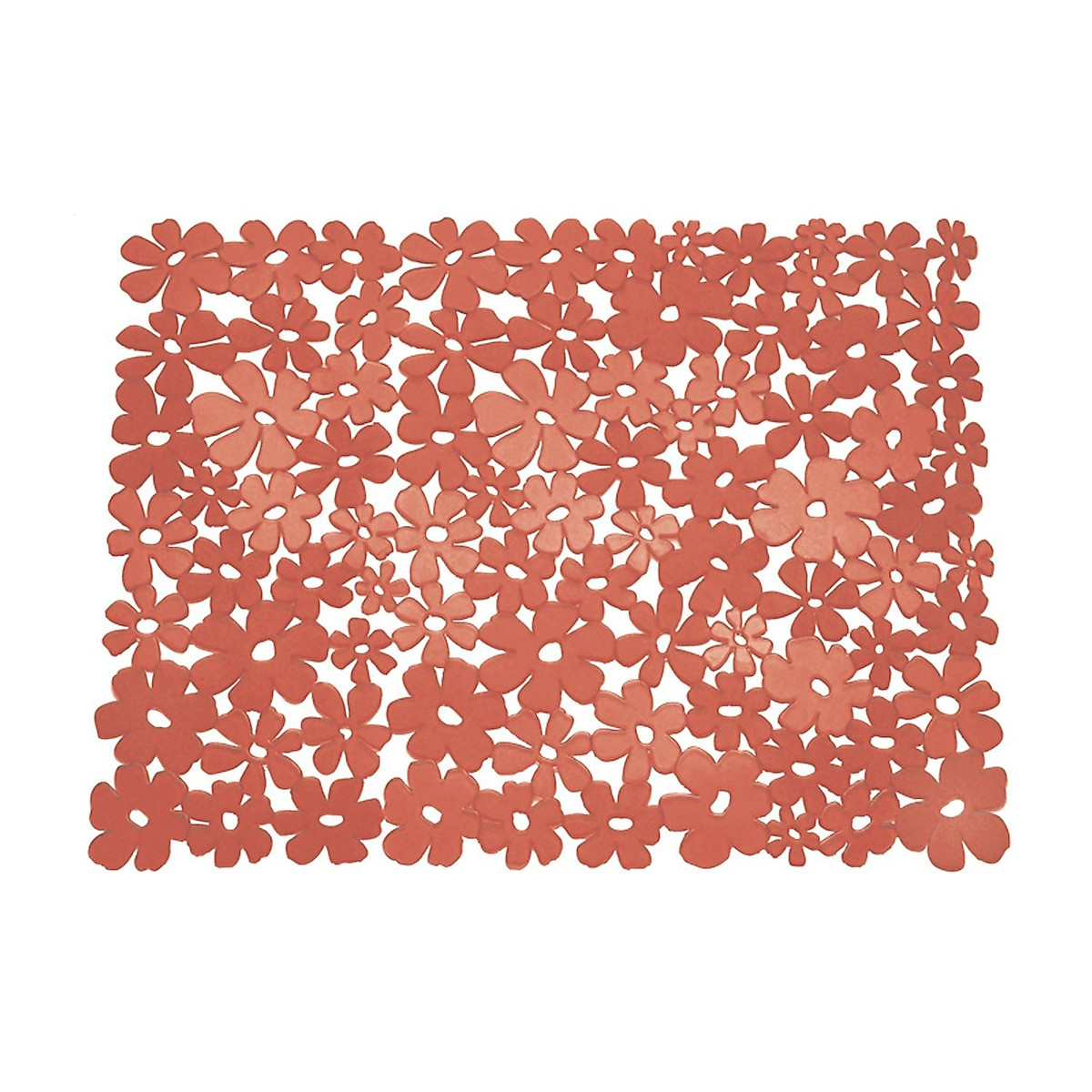 iDesign Blumz Floral BPA-Free Flexible PVC Plastic Large Sink Protector Mat - 16" x 12.5", Red